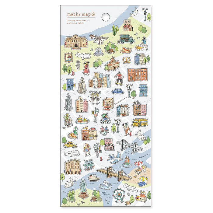 Town Map Stickers - Blue City – Cute Things from Japan
