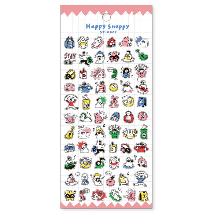 Happy Snappy Stickers - Pink – Cute Things from Japan
