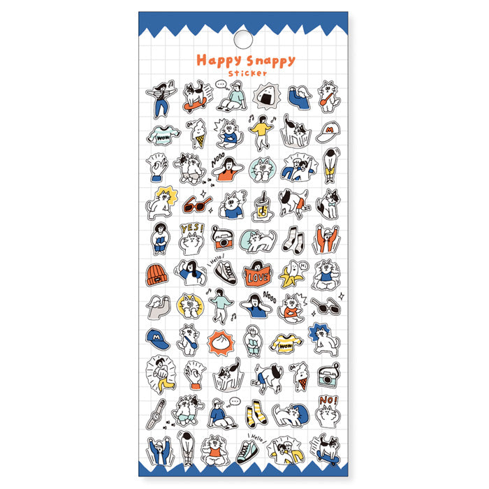 Happy Snappy Stickers - Blue – Cute Things from Japan