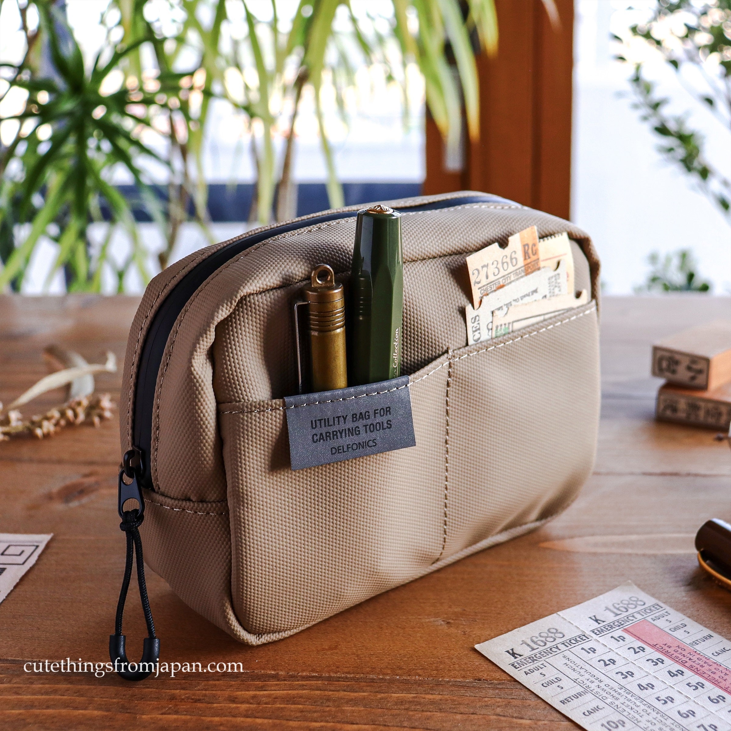 Delfonics Utility Pouch - Water Repellent (Beige / Size XS) – Cute ...